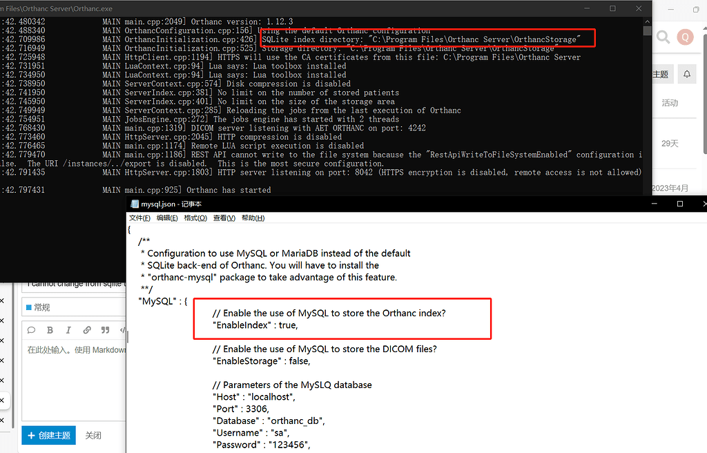 I cannot change from sqlite to mysql - General - Orthanc Users