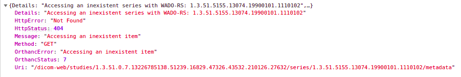 Problem getting metadata of series - Google Groups archive - Orthanc Users