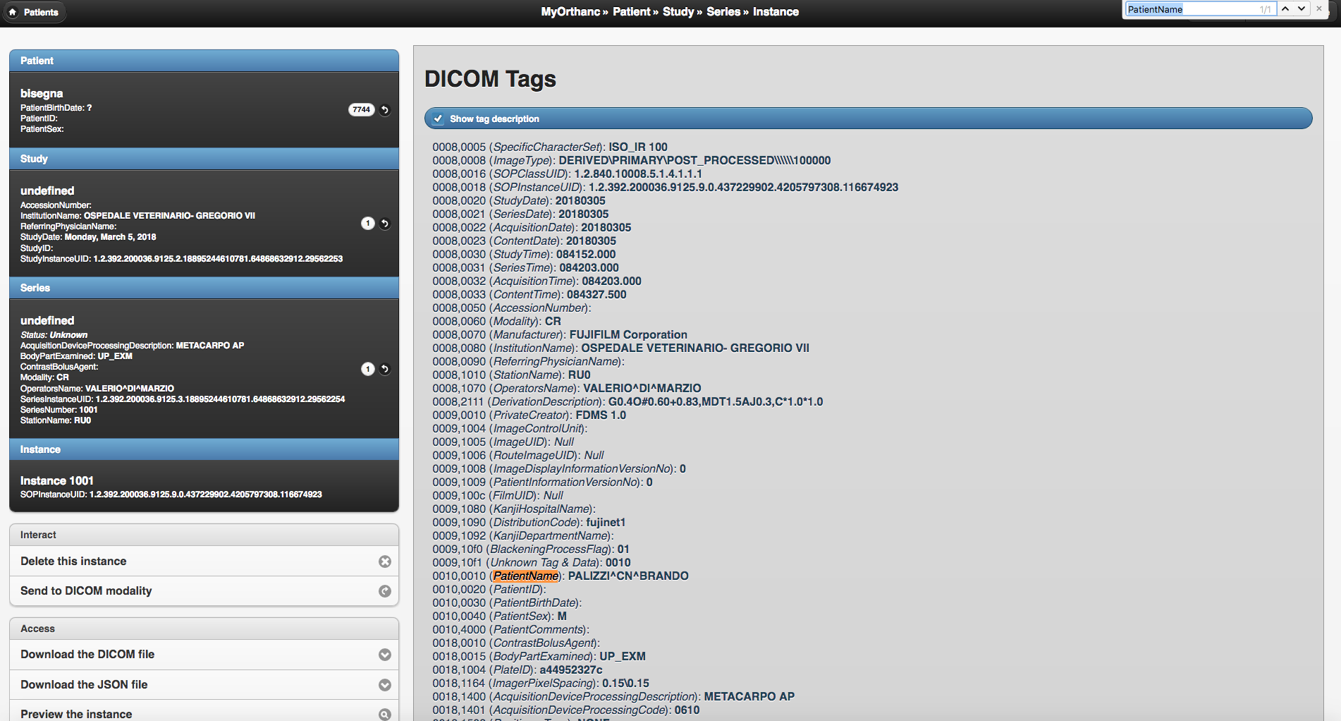 Images indexed to wrong patient - Google Groups archive - Orthanc Users